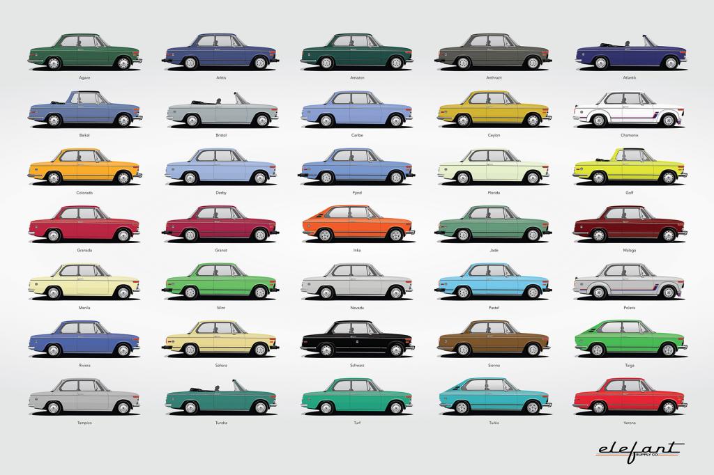 @@ BMW 2002 1600 COLORS Poster Print @@ |﻿ Miscellaneous