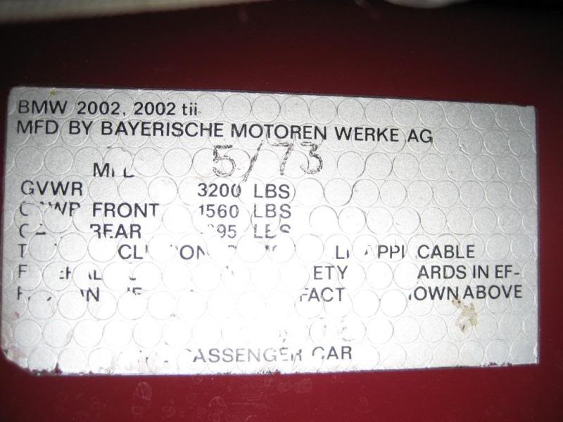 1974 Tii Emission Sticker - BMW 2002 and other '02 - BMW 2002 FAQ