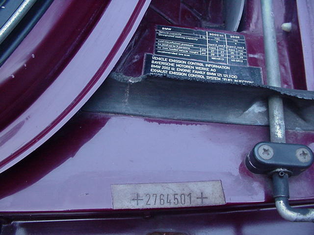 Underhood sticker placement FAQ--progress report - BMW 2002 and other ...