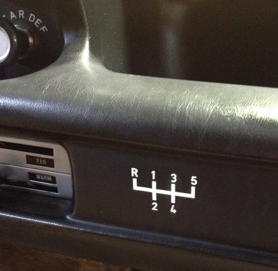 5 speed OD shift decal (small size) |﻿ BMW 2002 and other '02