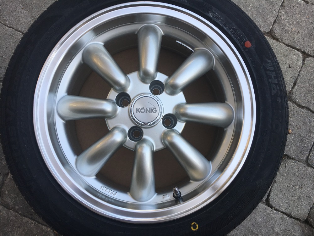15x7 KONIG REWIND WHEELS WITH 195-50-15 HANKOOK TIRES - NEW ...