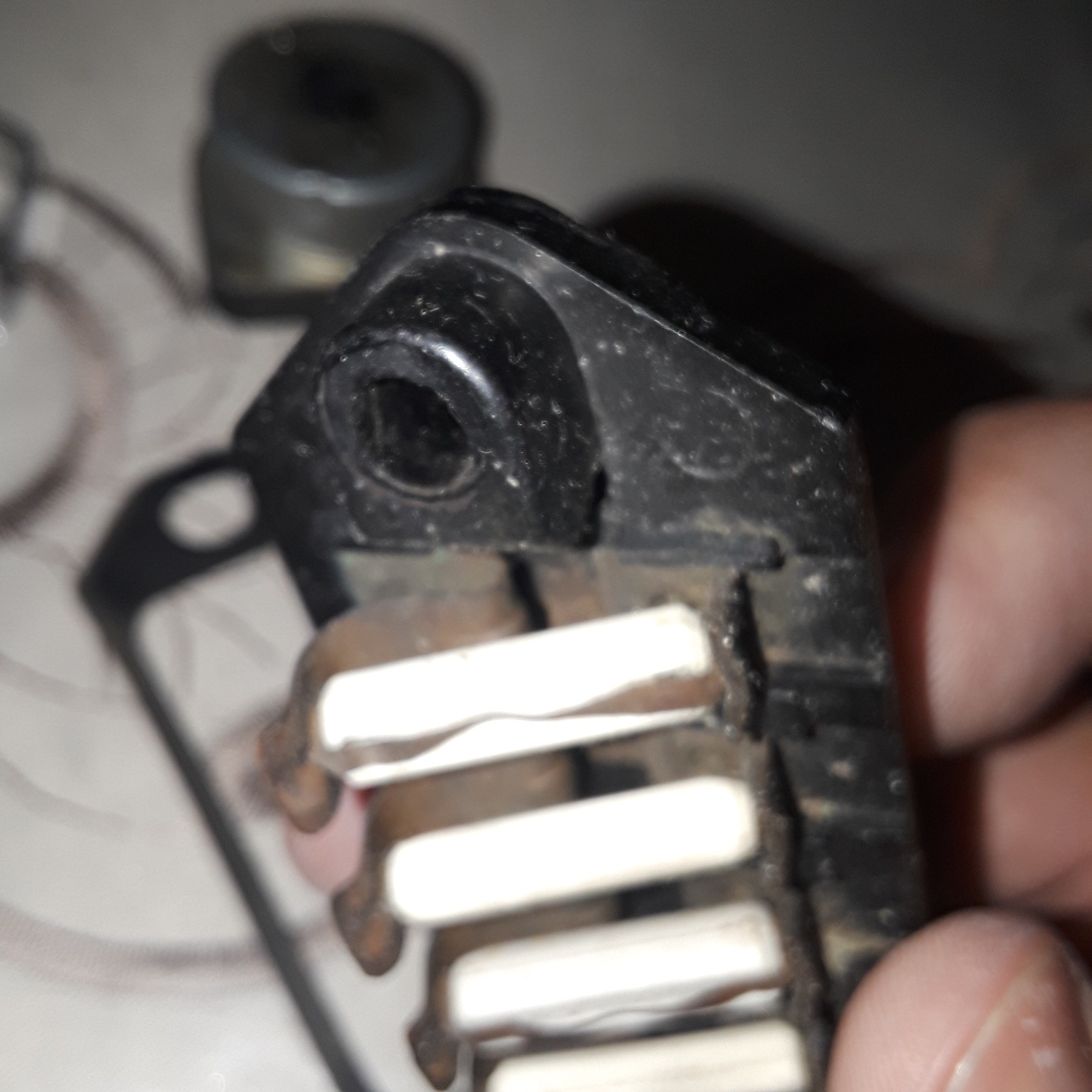 Bakelite 6 fuse fuse box w/gasket $75, ig switch, arm rest c ...