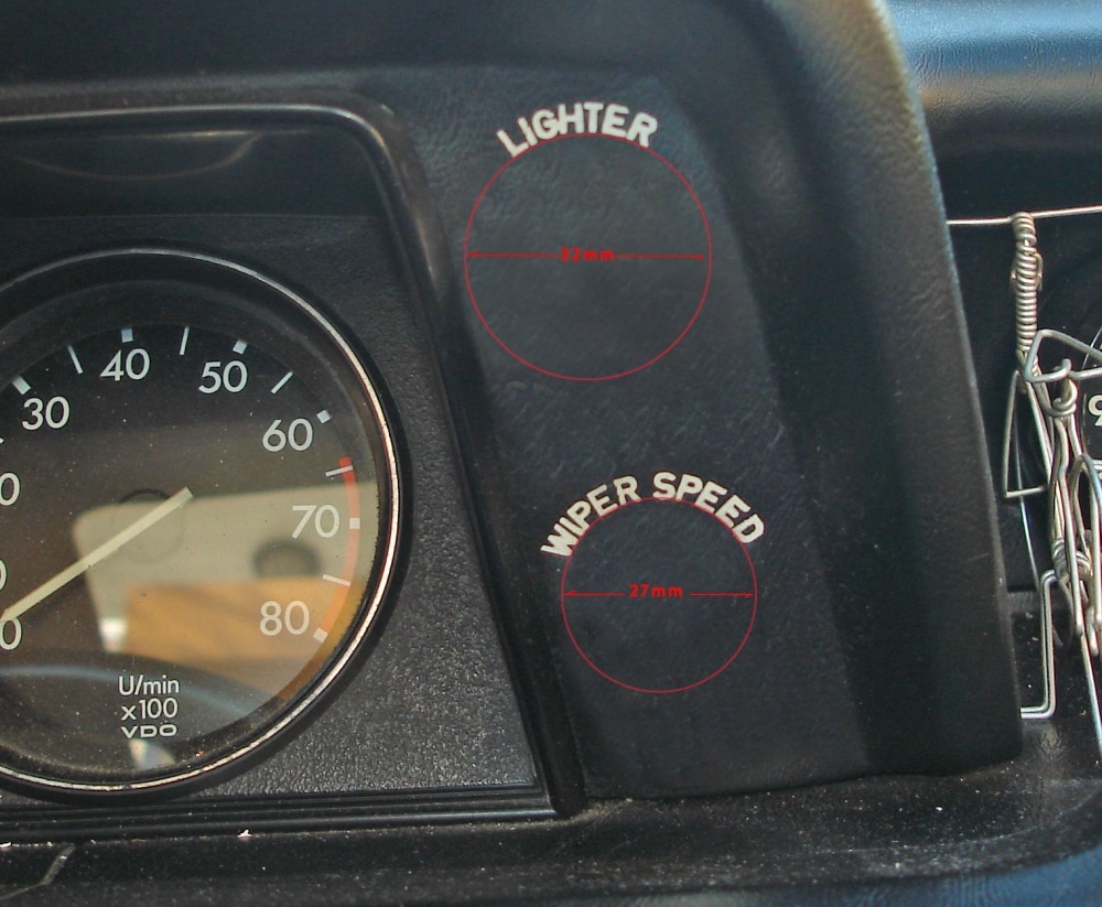 Dash Control Labels for Vintage Dash |﻿ BMW 2002 and other '02
