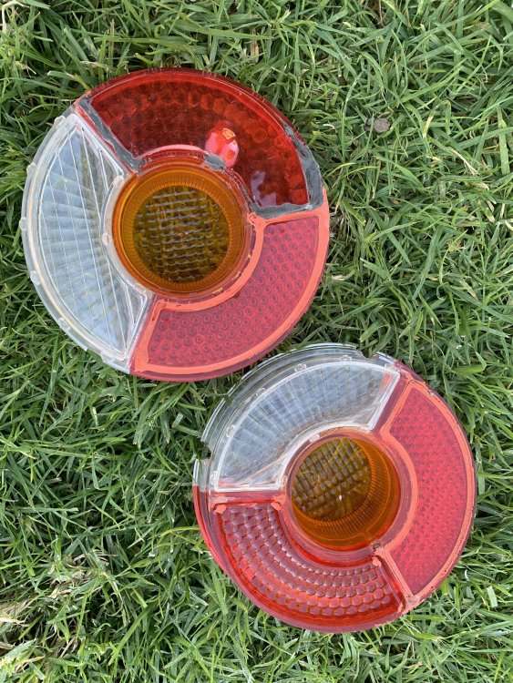 Left and Right Round Tail Light Lenses, Amber Centers |﻿ Miscellaneous