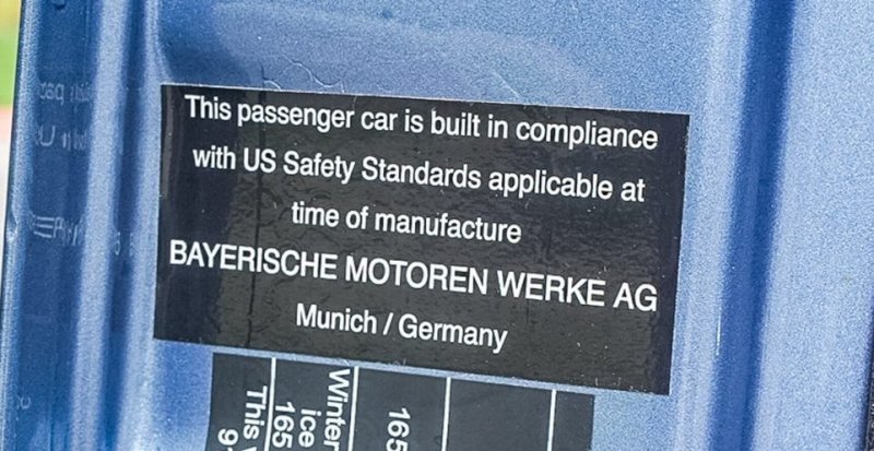 FMVSS Sticker Question |﻿ BMW 2002 and other '02