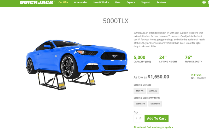 QuickJack 5000TLX |﻿ Miscellaneous