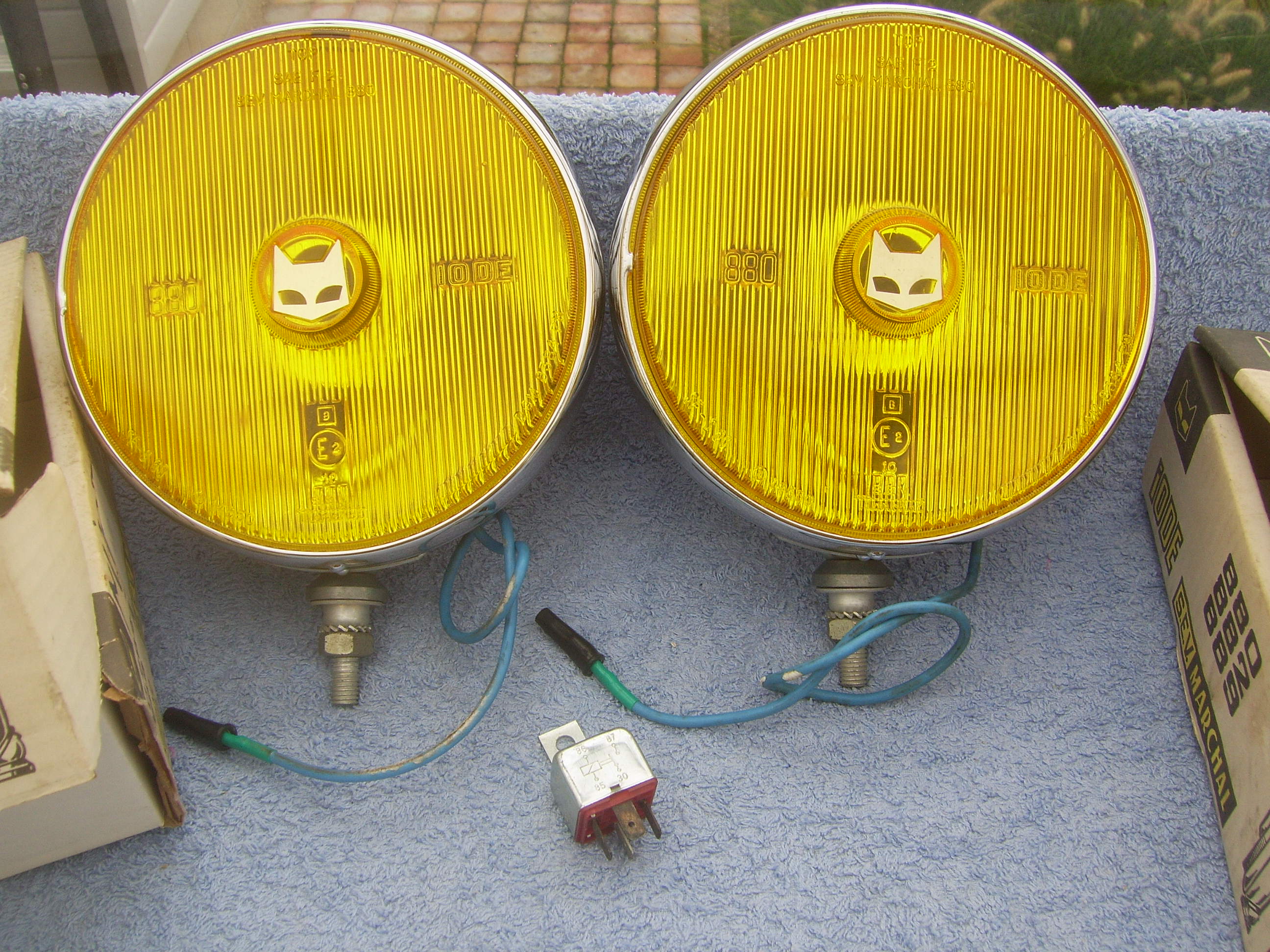SOLD NOS Marchal 880 Yellow Fog Lights |﻿ Miscellaneous