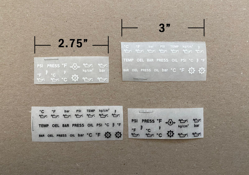 Gauge Decals (Oil, etc...) $30/pair |﻿ Miscellaneous