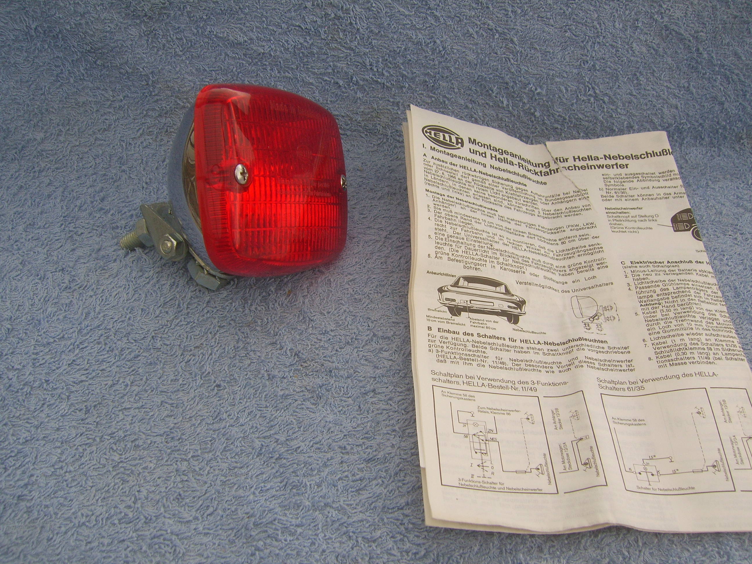 FS: NOS Hella Red Rear Fog Light |﻿ Miscellaneous