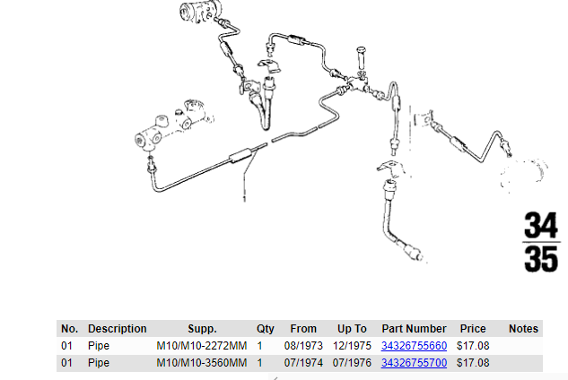 1976 Rear Brake Line Routing and Length |﻿ BMW 2002 and other '02