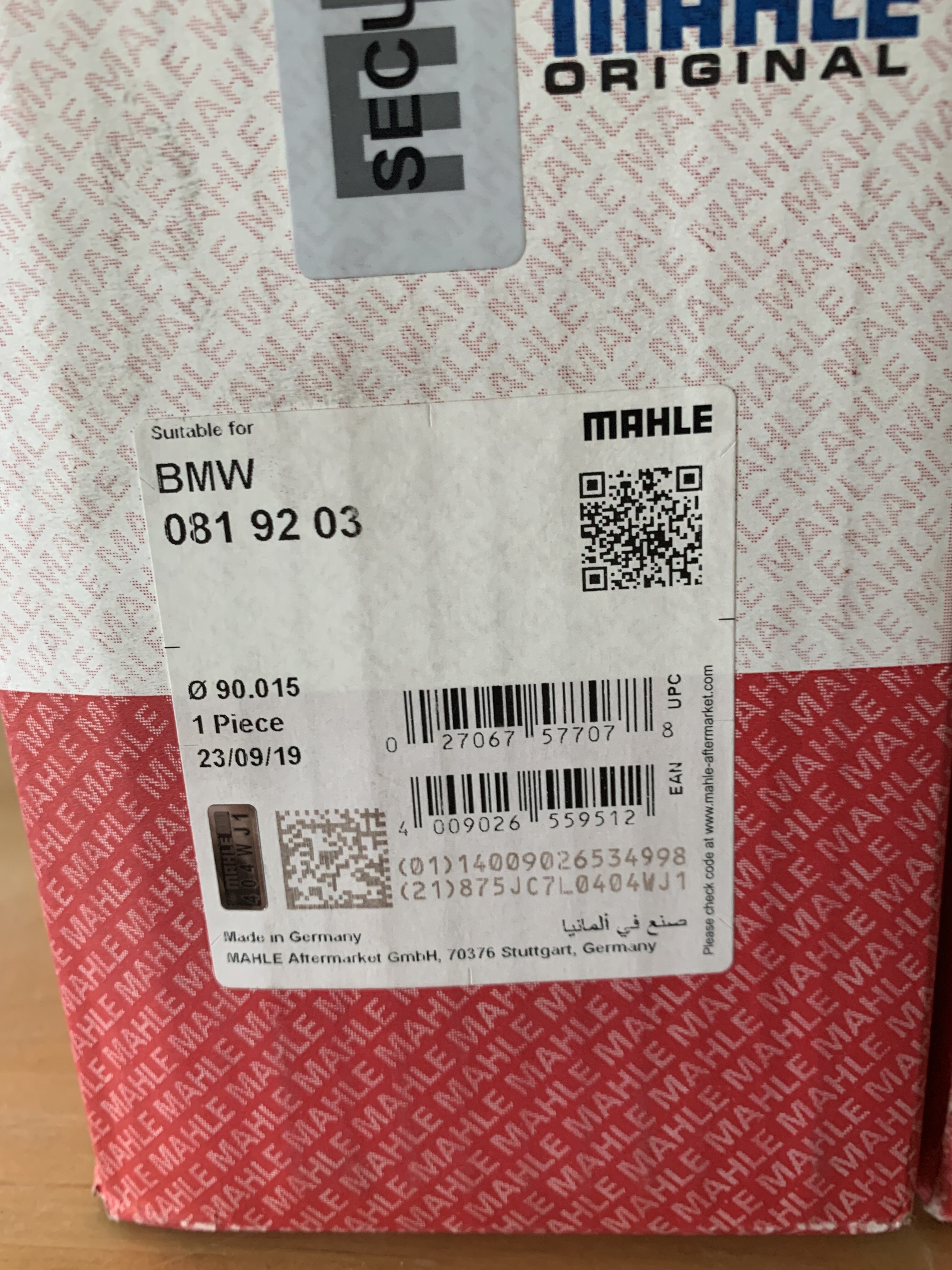 (2) BMW MAHLE 90mm 10/1 Pistons |﻿ Engine and Drivetrain