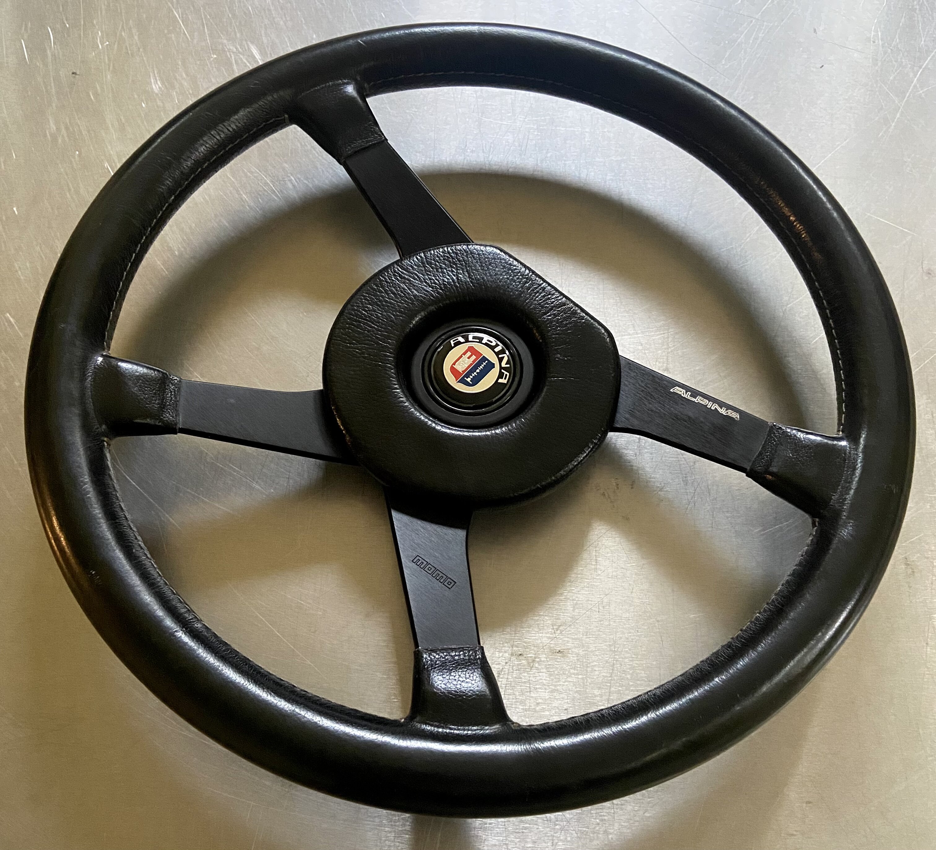 Momo Alpina 380mm Leather Steering Wheel w/ Authentic Horn |﻿ Body and ...