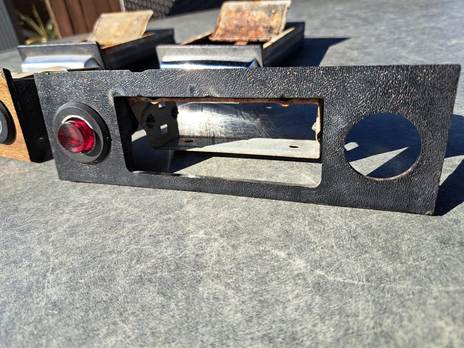 Ash trays w/ mounting frame and hazard switch, black & wood |﻿ Body and ...