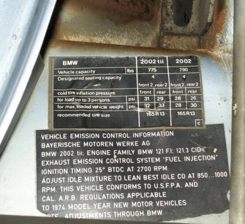 Emissions Diagram Sticker on a Tii? |﻿ BMW 2002 and other '02