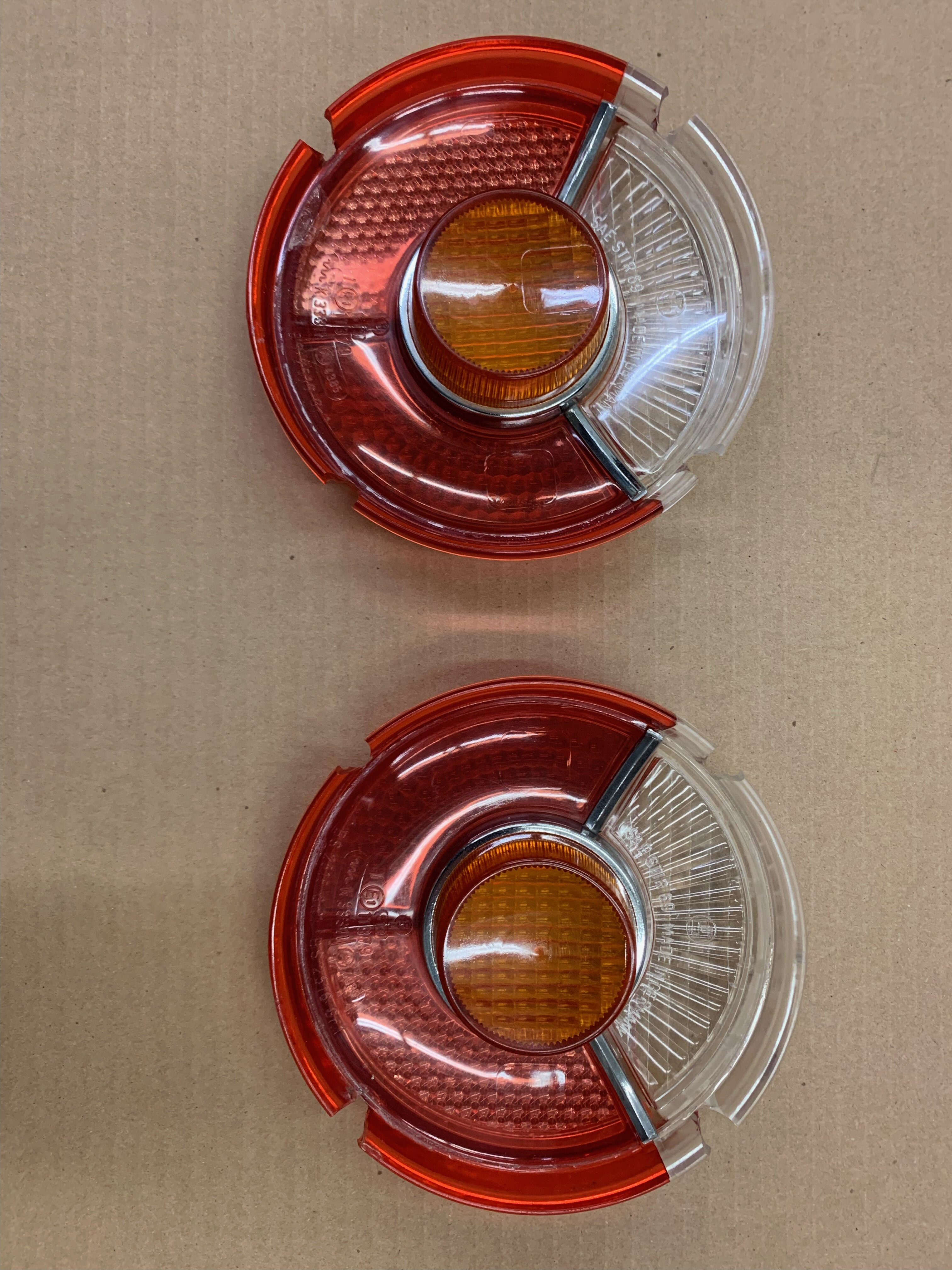 Roundie tail light lenses w/amber centers |﻿ Miscellaneous