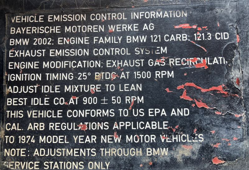 Emission Diagram Under Hood Stickers - Page 2 - BMW 2002 and other '02 ...