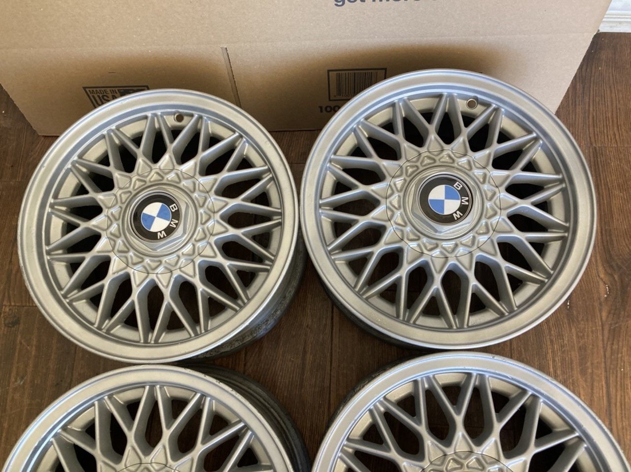 E30 14 inch BBS Basketweave Wheels 4x100 14x6.5 et30 Offset ...