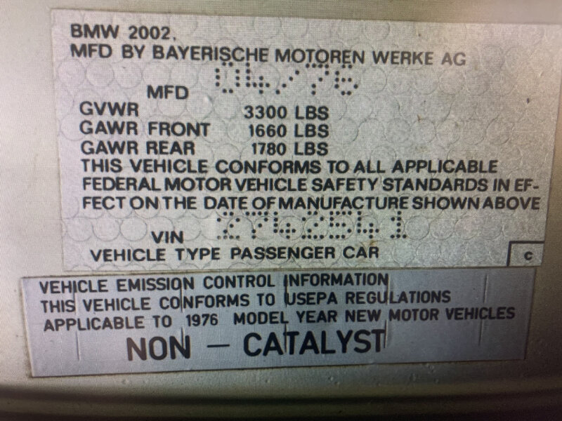 CA vehicle registration that is out of system & no title |﻿ BMW 2002 ...