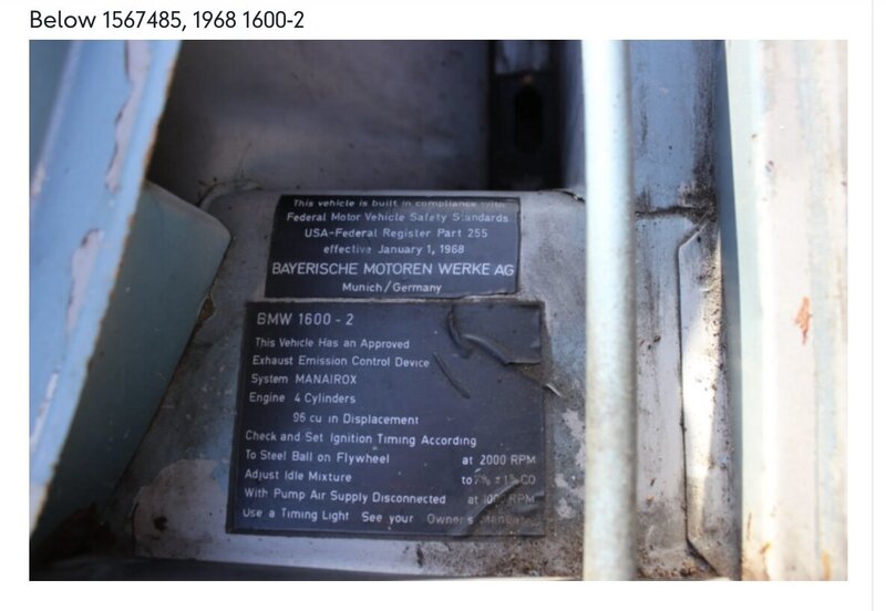 FMVSS Sticker Question |﻿ BMW 2002 and other '02