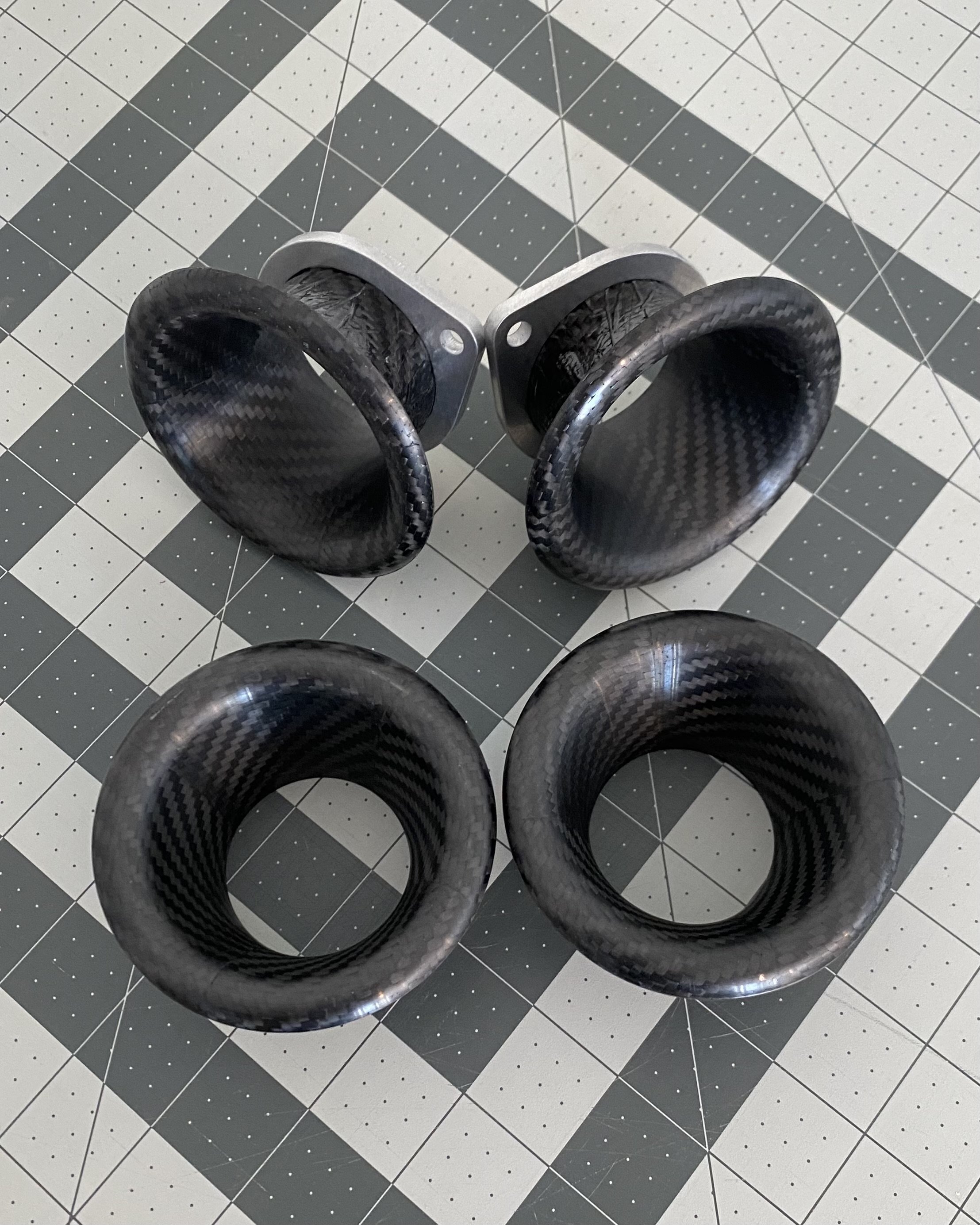 Four 45mm carbon fiber velocity stacks by Son of Cobra |﻿ Engine and ...