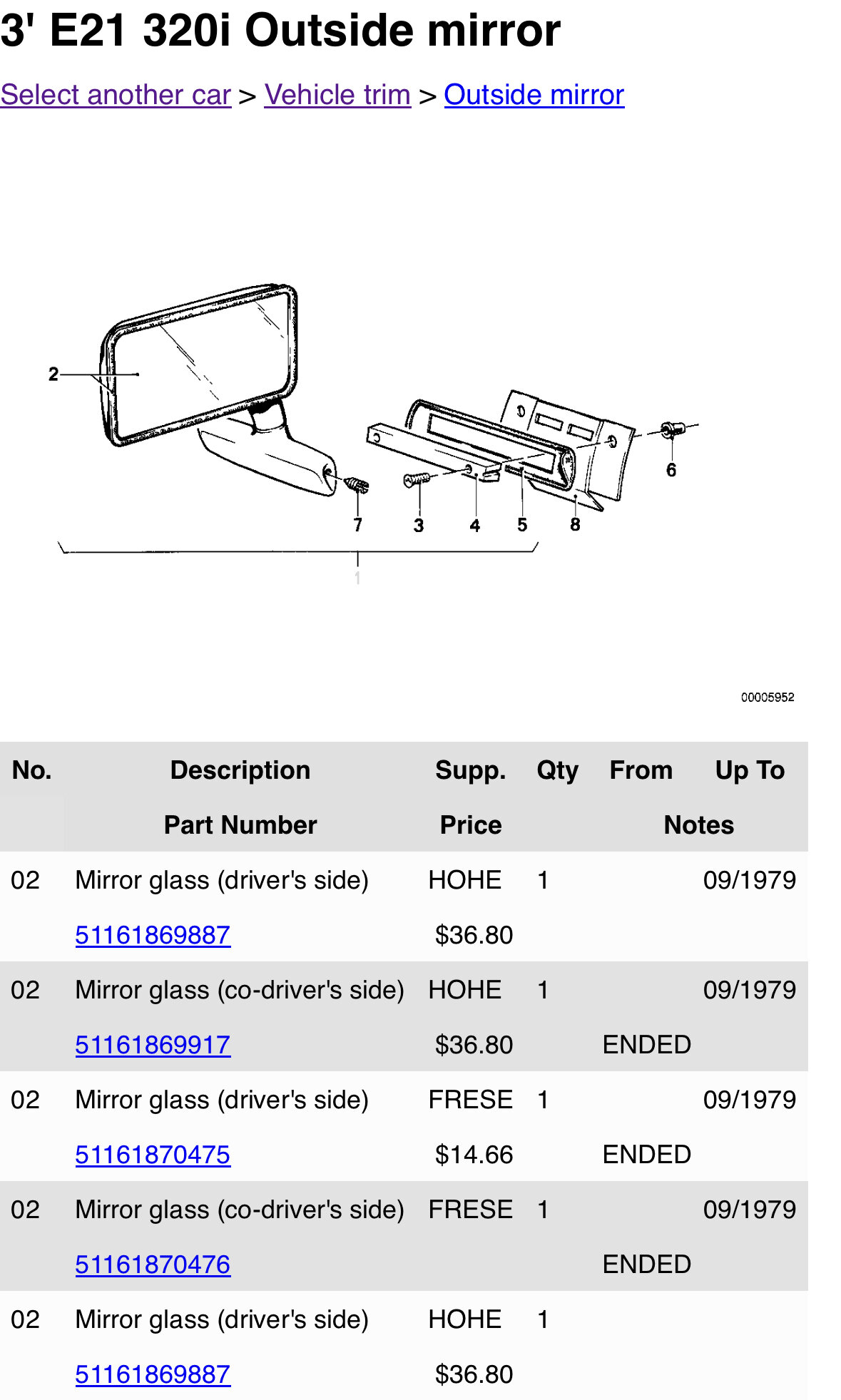 Side glass |﻿ BMW 2002 and other '02