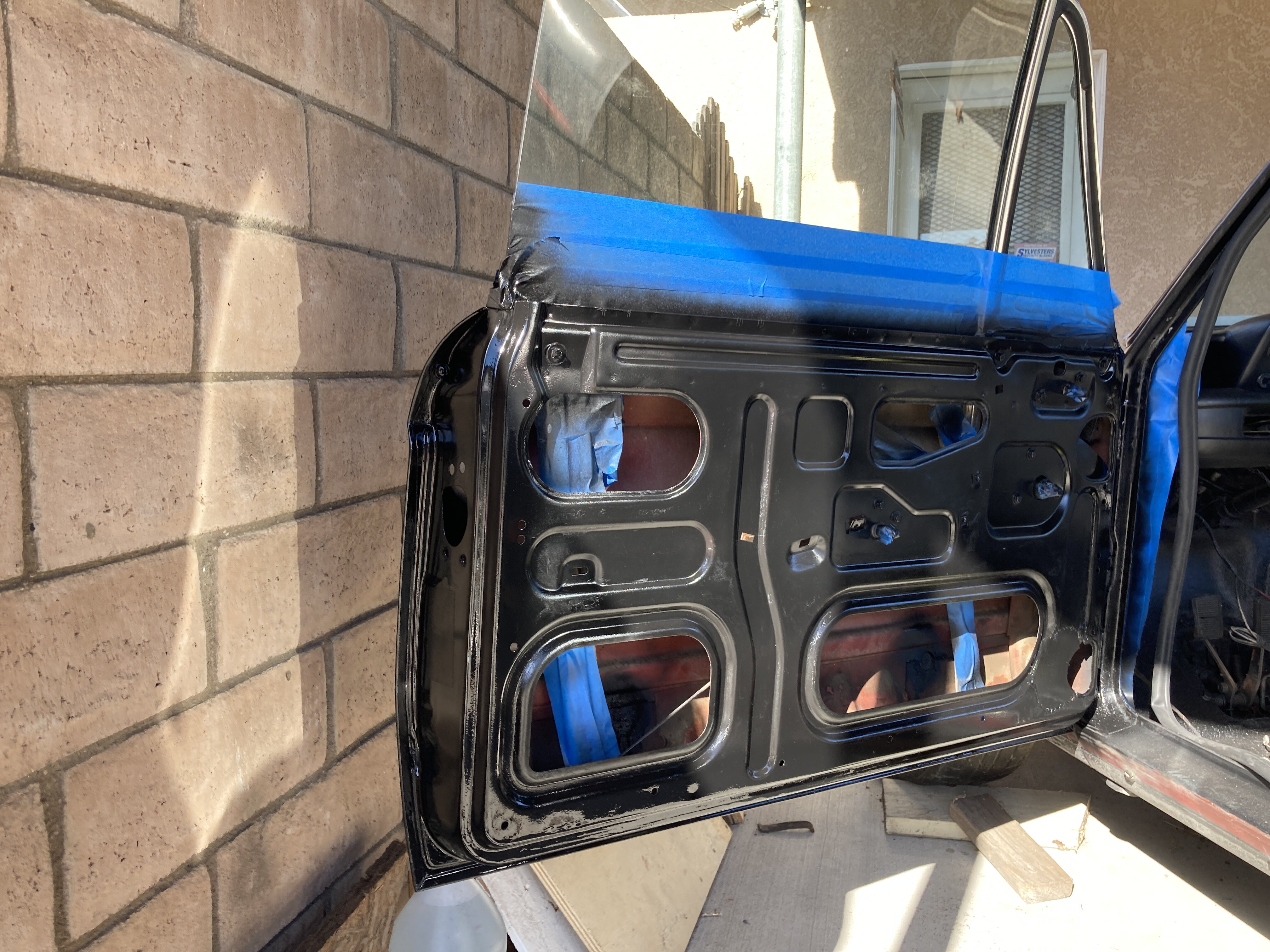 Doors - painted the jams - installed door cards & IE billet |﻿ BMW 2002 ...