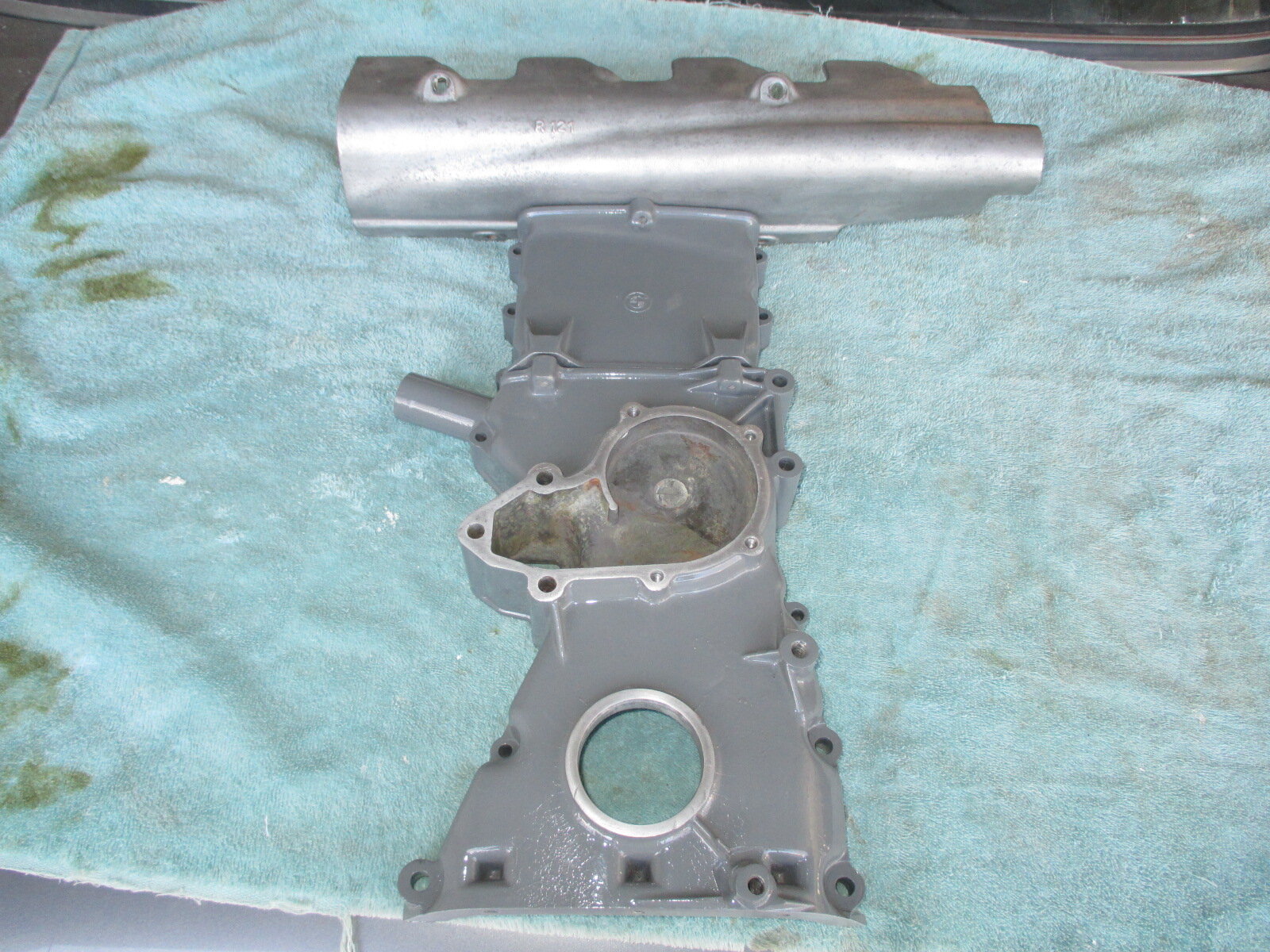 Upper and Lower timing cover set, exhaust heat shield - Engine and ...