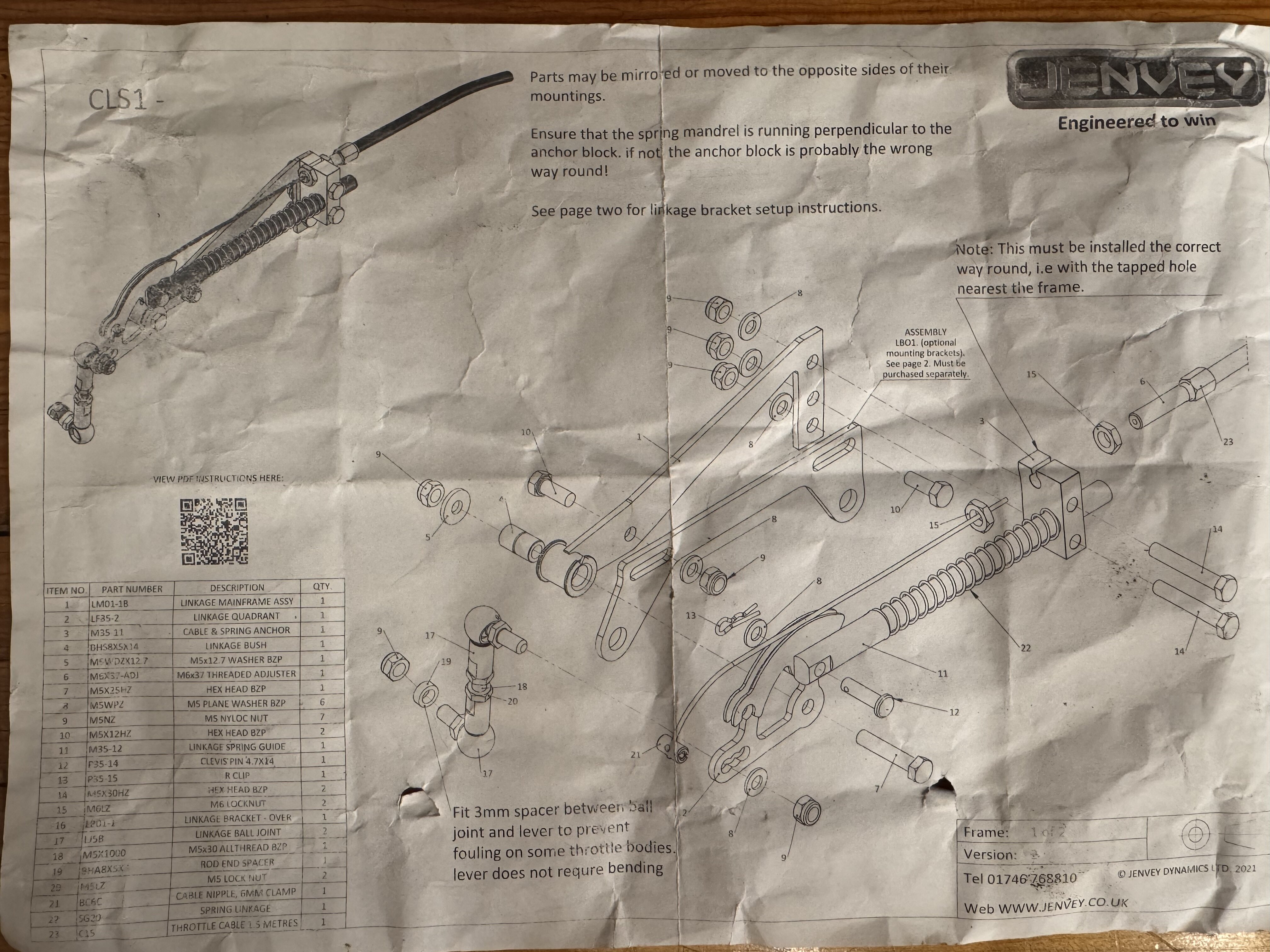 Cable Linkage Assembly for ITB or dual carb setup - Engine and ...
