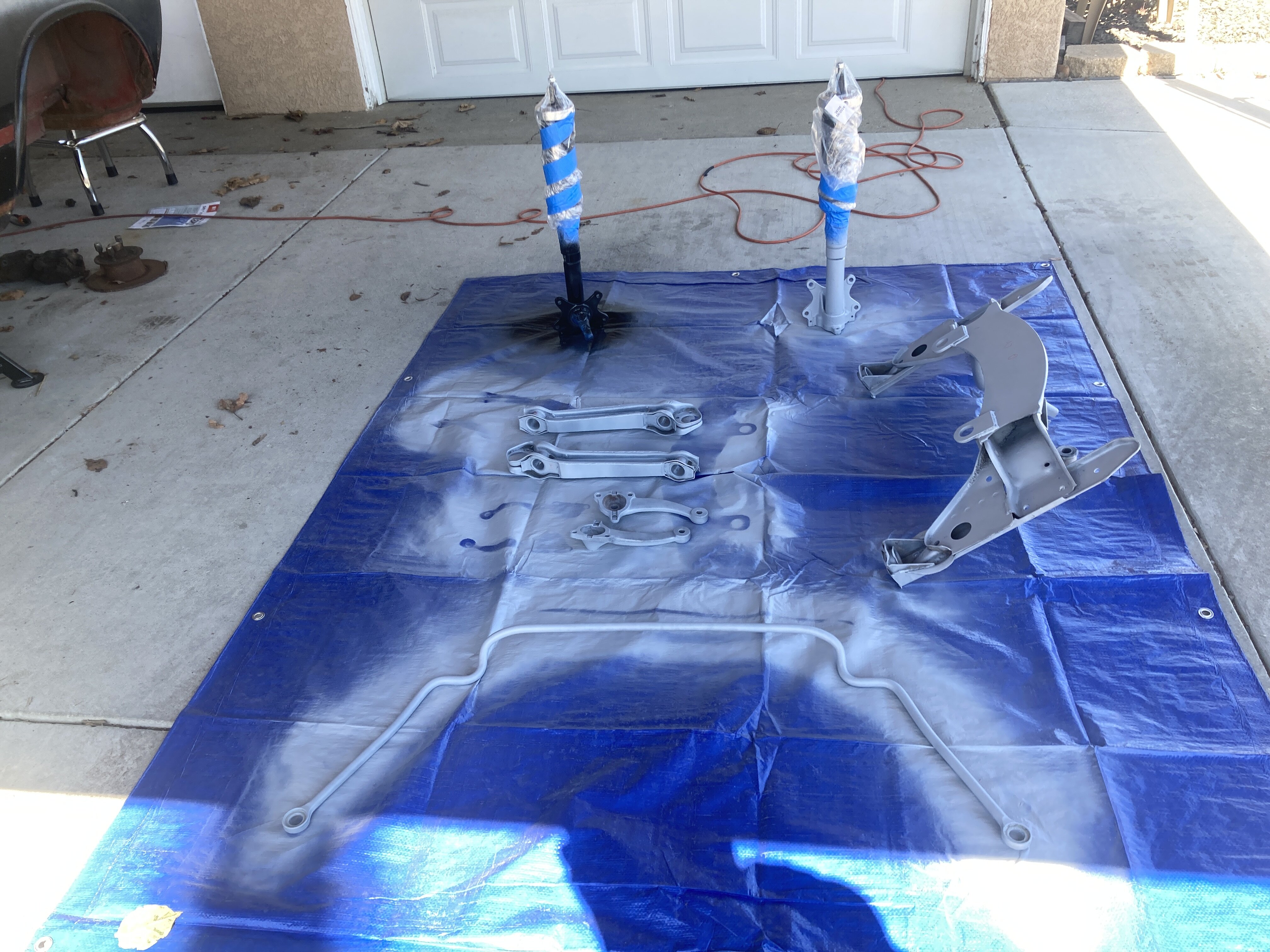 Painting my welded front subframe + stripping my engine bay - BMW 2002 ...