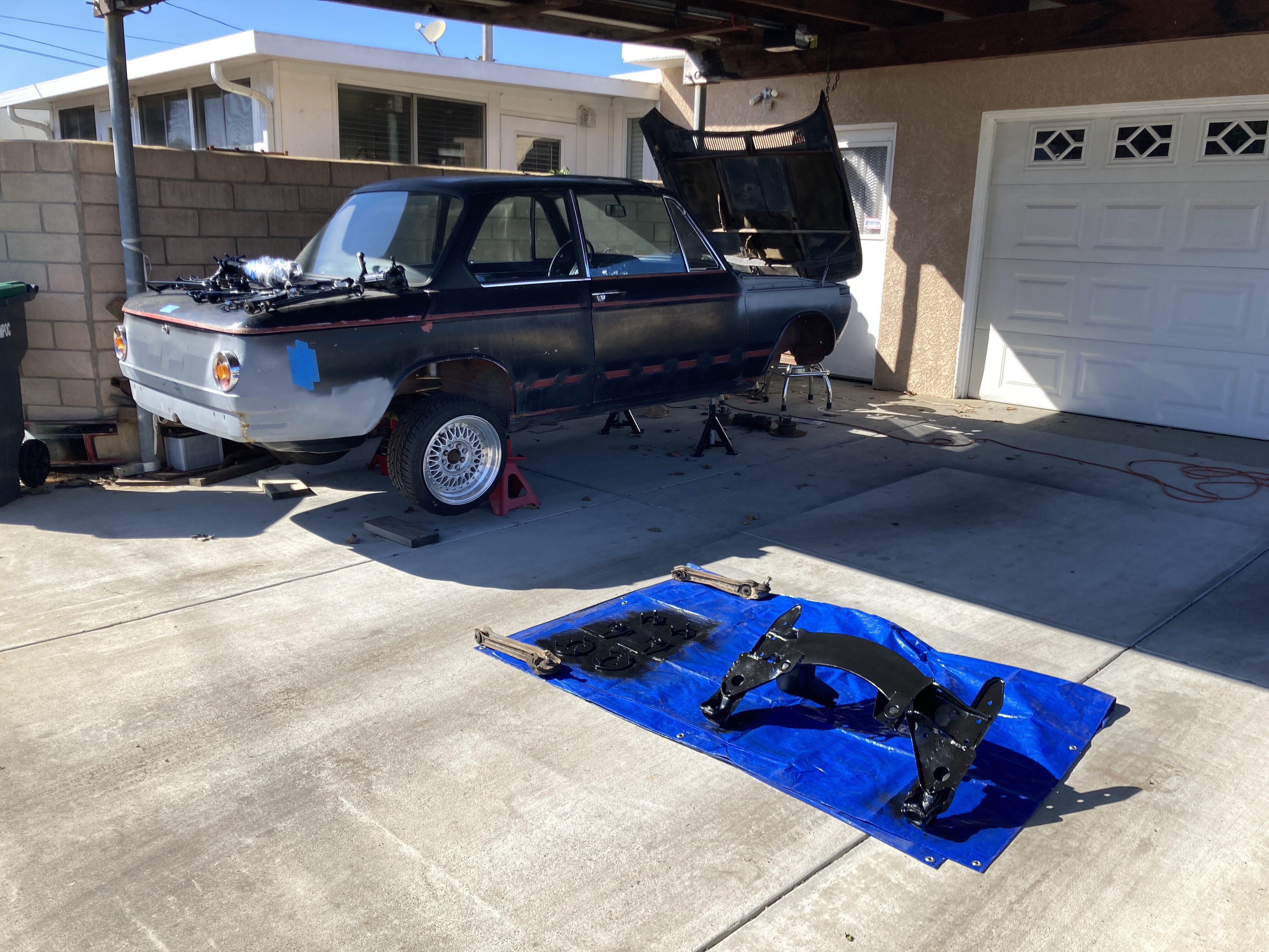 Painting my welded front subframe + stripping my engine bay |﻿ BMW 2002 ...